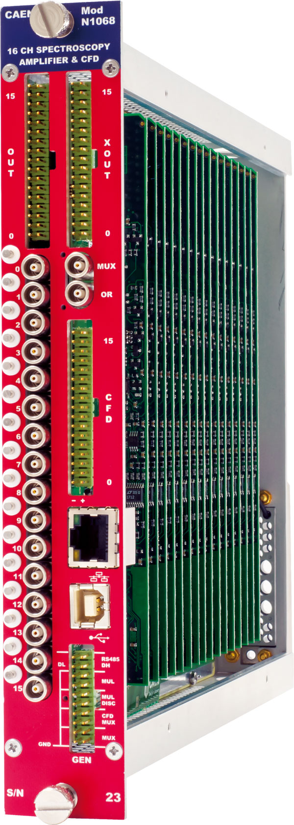 N1068 - 16 ch Programmable Spectroscopy Amplifier and 16 ch CFD - CAEN ...